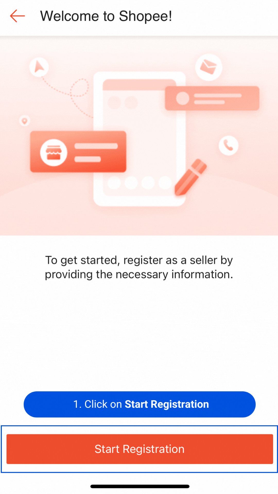 Verifying Seller Identity via Seller Centre and Shopee App
