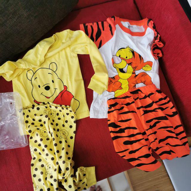 Winnie the Pooh Pajamas Boys Girls Kids Pyjamas Cotton Autumn Homewear ...