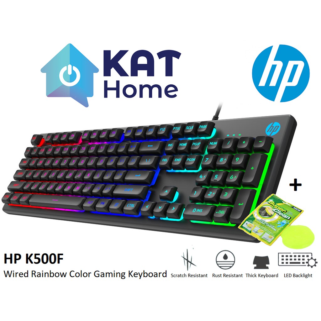 HP K500F / K500Y MEMBRANE USB WIRED GAMING KEYBOARD WITH LED BACKLIGHT ...
