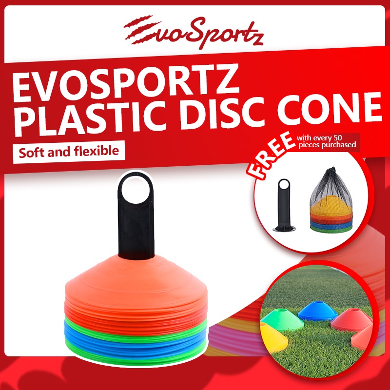 EvoSportz Plastic Disc Cone | Soccer Training Disc Marker Round Sports ...