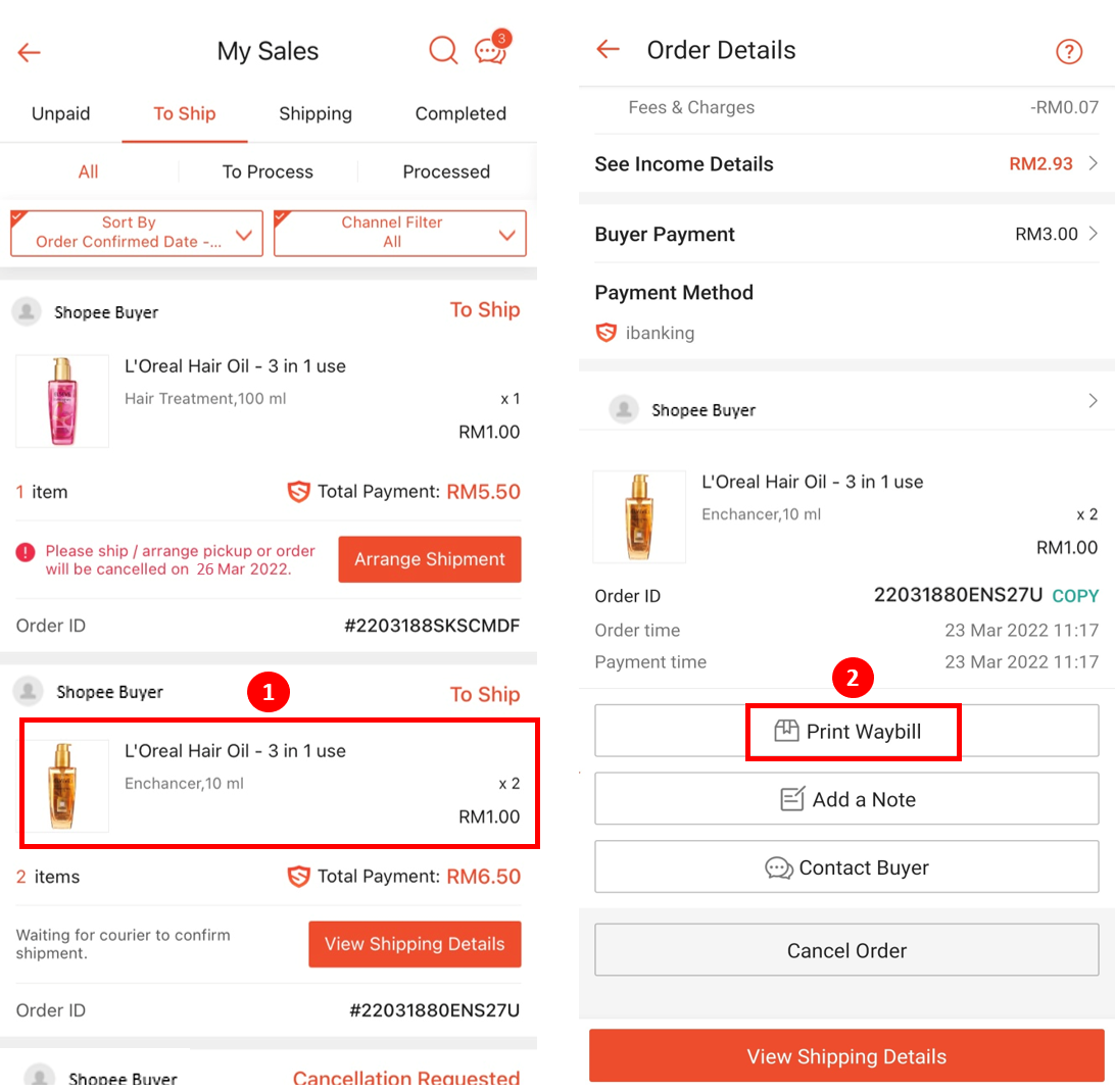 How to print Air Waybill (AWB) via Shopee App? | Shopee MY Seller ...