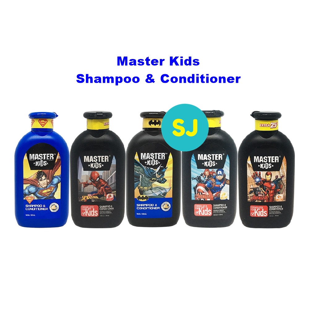 Master Kids Shampoo & Conditioner 150ml (Superman / Batman / Spiderman ...