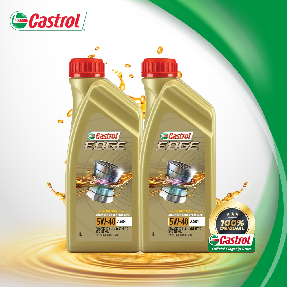 [TWIN PACK] Castrol EDGE 5W-40 A3/B4 SN Engine Oils for Petrol and ...