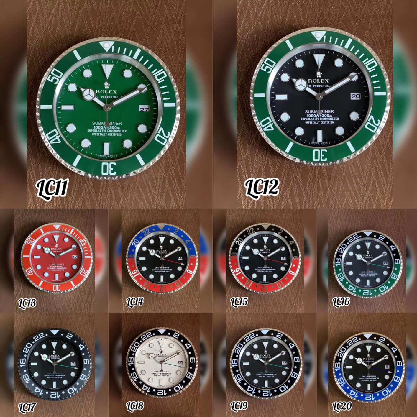 [FREE SHIPPING] Wall Clock 34cm Datejust Submariner Sea-Dweller Deepsea ...