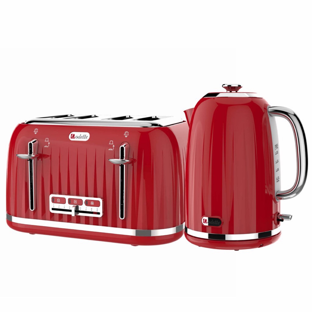Odette - Electric Kettle / 4 Slice Bread Toaster / Retro / European ...