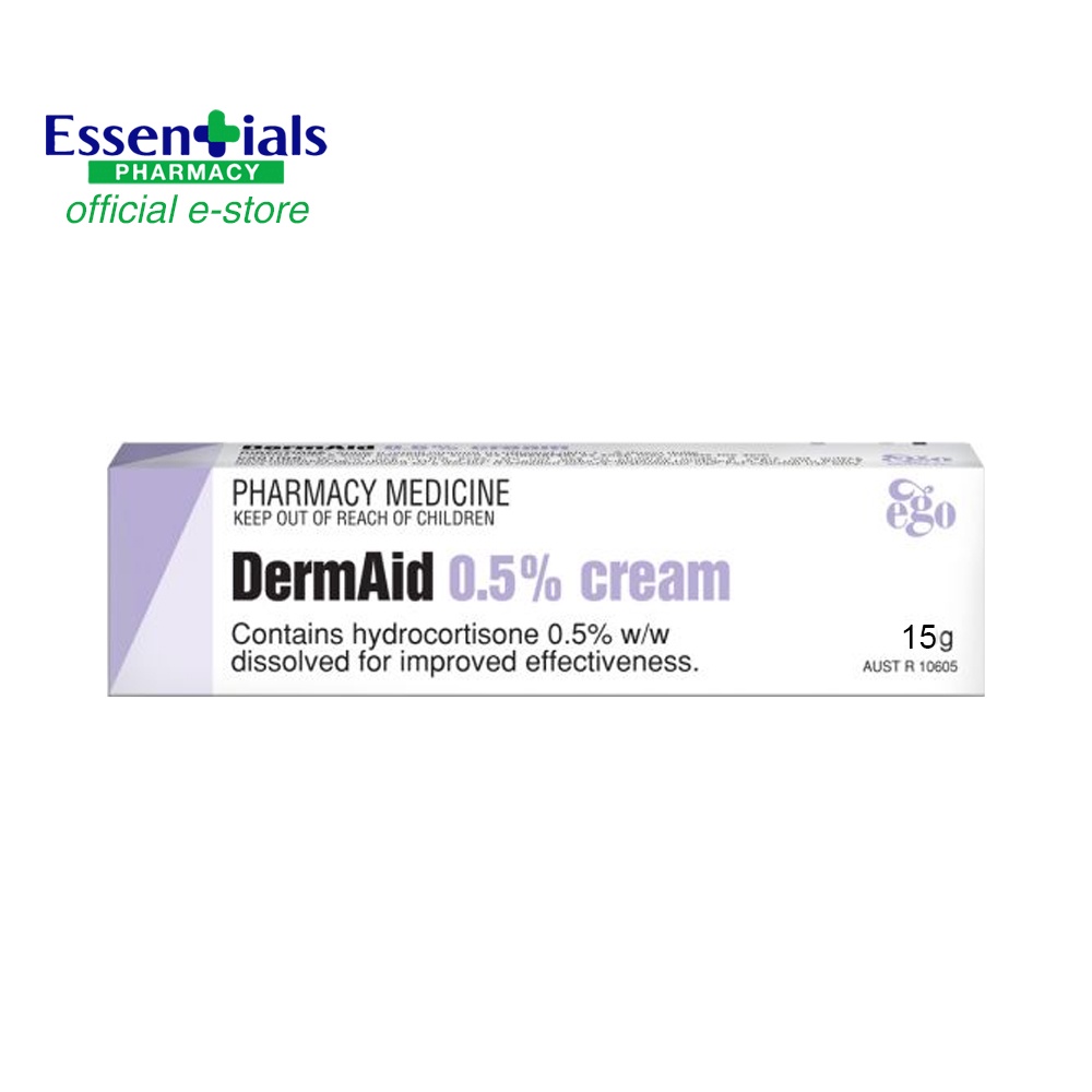 DermAid Cream 0.5% 15g [Bundle of 2 Tubes] - for Itching, Rashes due to ...