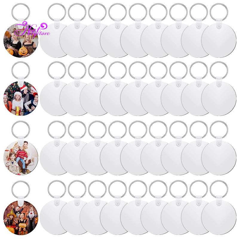36 Pieces Sublimation Blank Keychains Kits with Heat Transfer Keychain ...