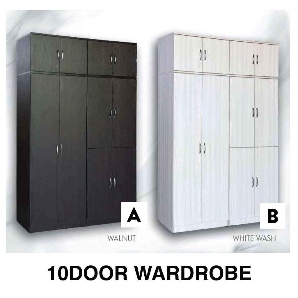 Wardrobe 10 Door Swing Door Wardrobe Storage Cabinet Cloth Cabinet ...