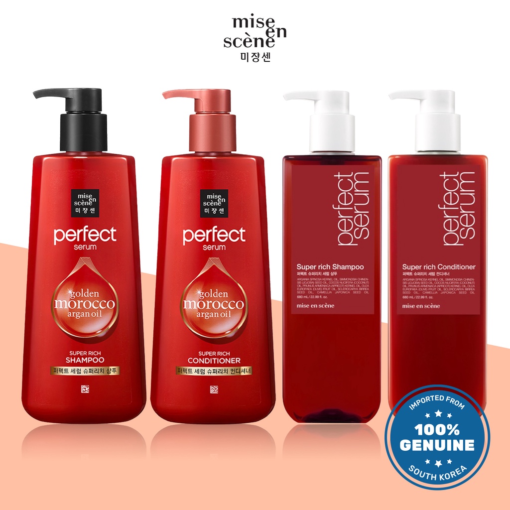 Mise en scene Perfect Serum Super Rich shampoo and conditioner 680ml ...