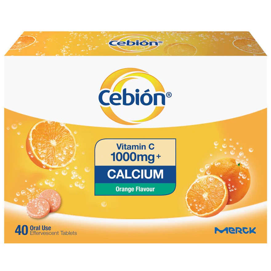 CEBION Vitamin C With Calcium Effervescent Tablets Orange Flavour 40s ...