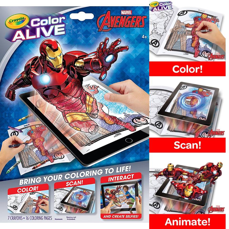 BN Book: Crayola Avengers Color Alive Action Coloring Pages (4D ...