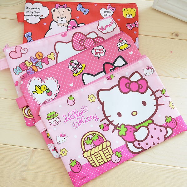 HELLO KITTY A4 ZIP FILE*STATIONERY*FANCY*CUTE*ORGANISE*DOCUMENT ...