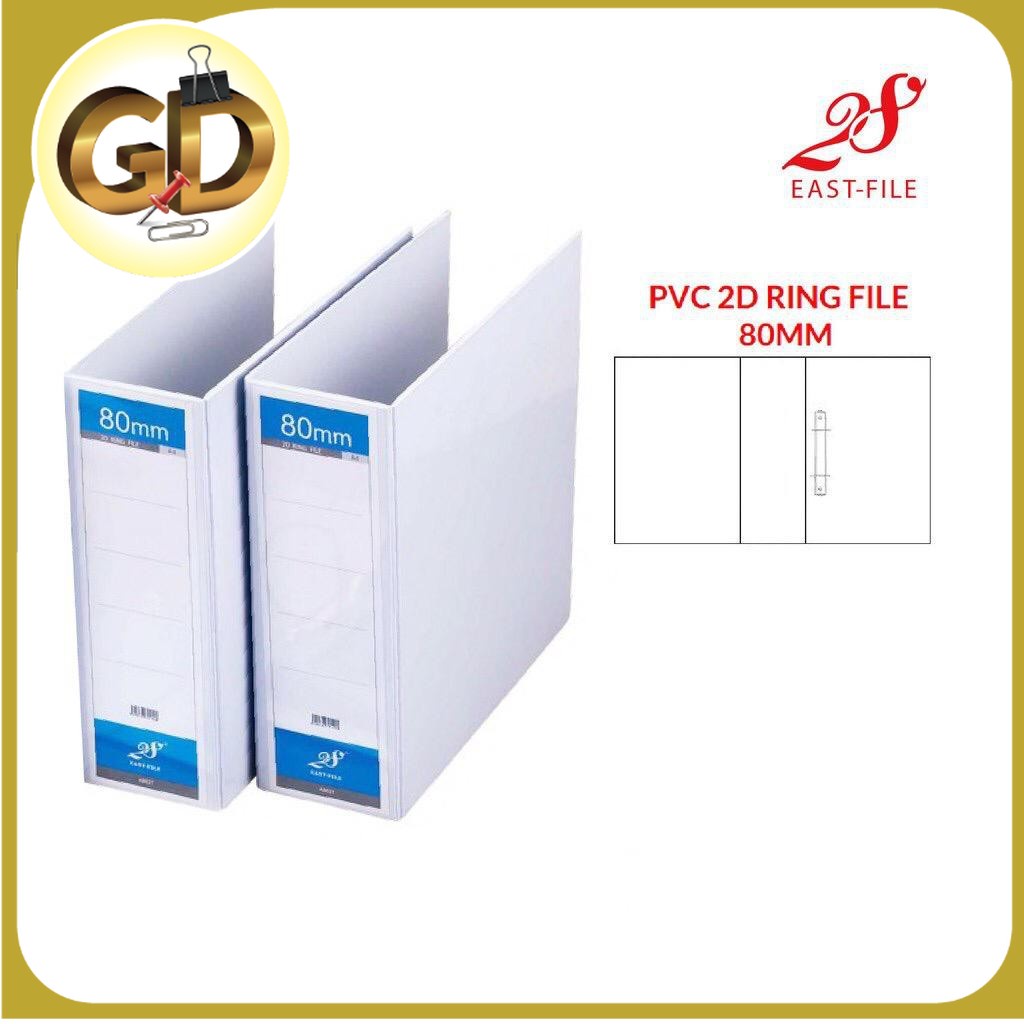 F1 PVC 2D Ring File//Ring Binder/File Filing/Fail Cincin PVC 80mm A4 ...