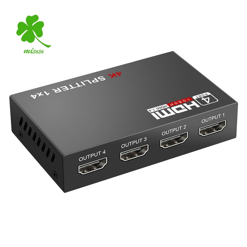 Full hd hdmi splitter amplifier repeater 1080p 4k 4 port hub 3d 1 in 4 ...