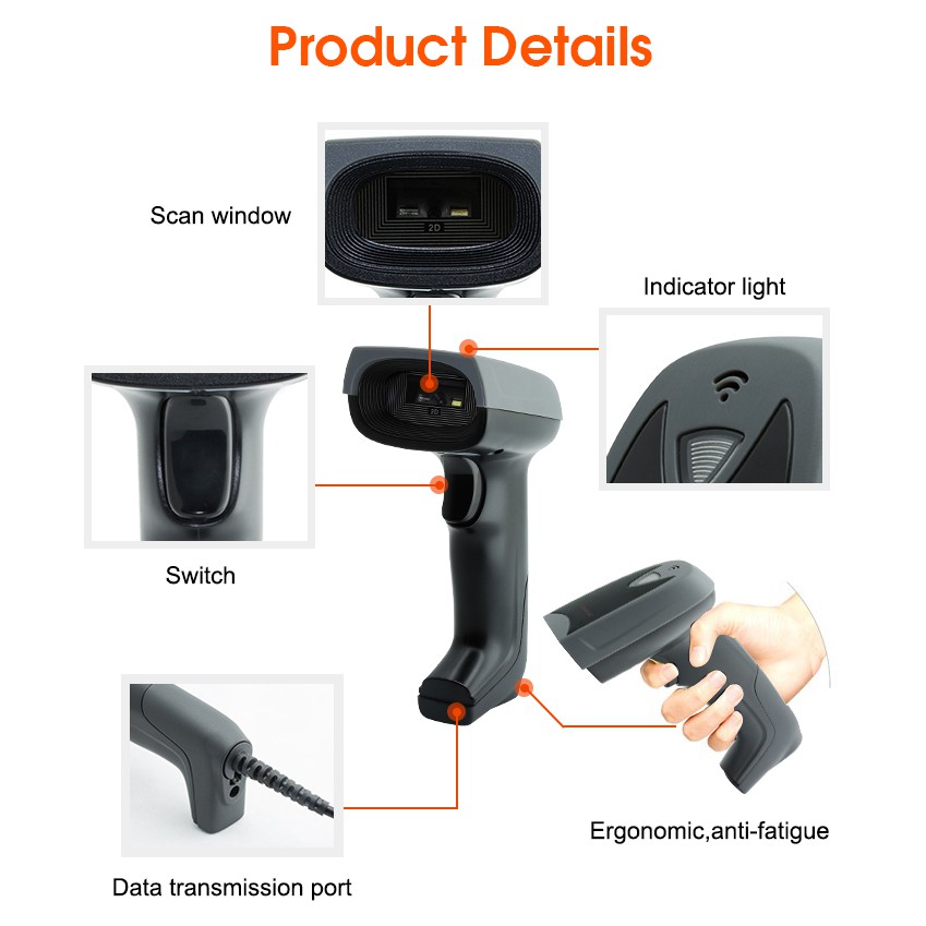 2D QR Code GT-1900A Wired/ X-1901B Wireless/Bluetooth/ GT-9208 Desktop ...