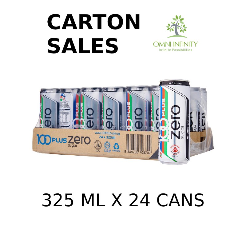 100Plus Zero 325ml Can Drinks Carton sale (24 cans per carton) | Shopee ...