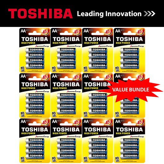 [48 Pieces] Toshiba AA / AAA Alkaline 4pcs Battery Pack - Box Bundle ...
