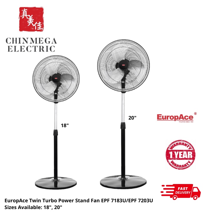EuropAce Twin Turbo Power Stand Fan EPF 7183U/EPF 7203U | Shopee Singapore