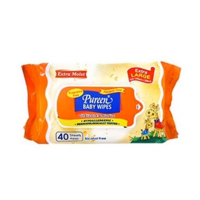 Pureen Baby Wipes Wet Tissue Fragrance-Free Extra Large (1 Pack ...
