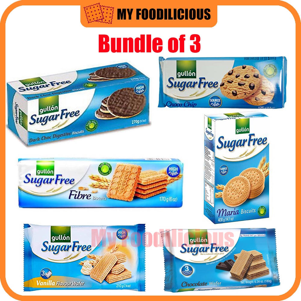 Gullon Sugar Free Biscuits Chocolate Vanilla Wafer Choco Chip Fibre ...