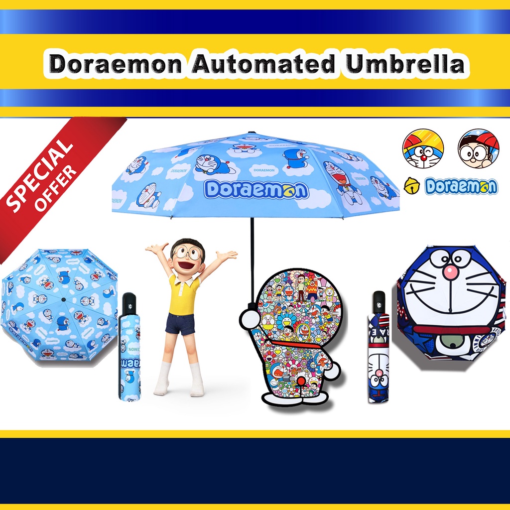 DORAEMON AUTOMATED UMBRELLA: FOR KIDS & ADULTS*SG SELLER* | Shopee ...