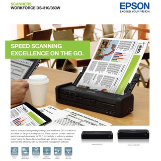 Epson WorkForce DS-310 Portable Sheet-fed Document Scanner ds310 ds 310 ...