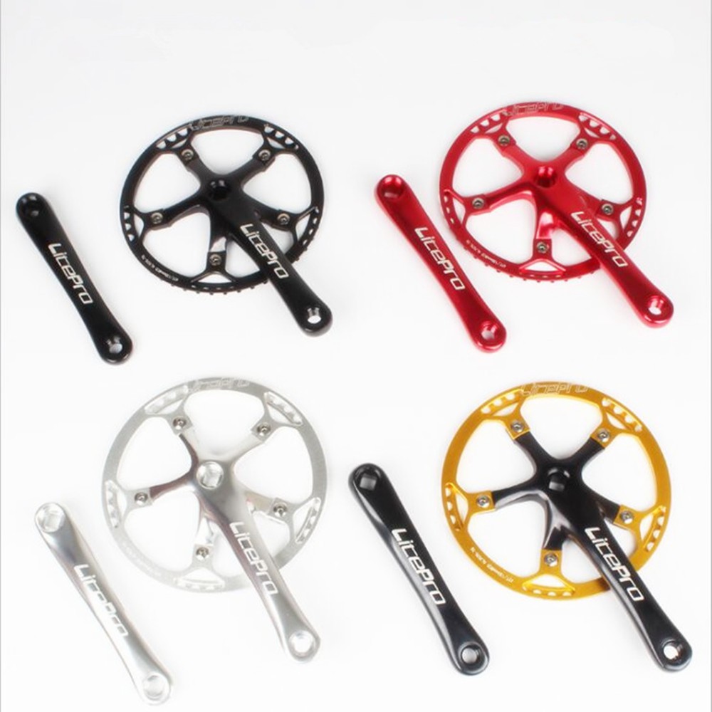 Litepro Folding Bike Square Crank Crankset BCD130 Chainring Single Disc 45T 47T 53T 56T 58T ...