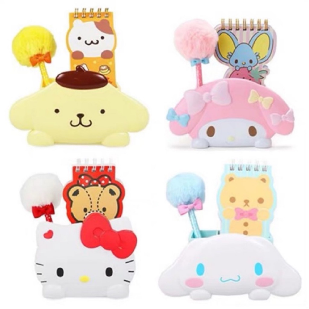 Sanrio Characters Stationery Holder Stand With Pen Notepad | Shopee ...