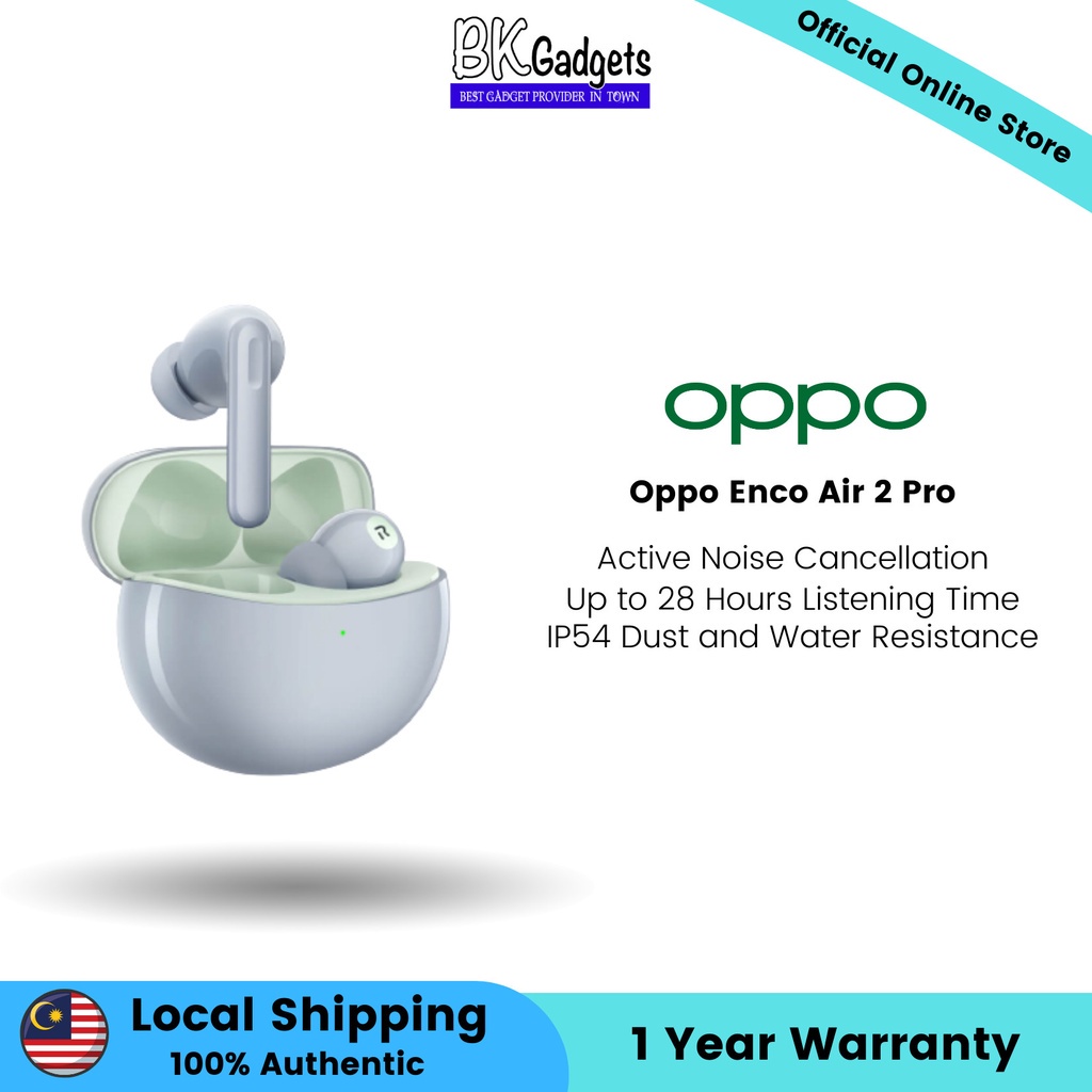 Oppo Enco Air 2 Pro | Active Noise Cancellation | IP54 Dust and Water ...