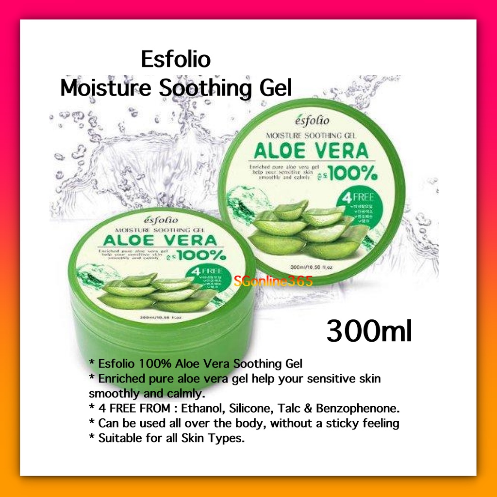 Esfolio 100% Aloe Vera Moisture Soothing Gel 300ml (Made in Korea ...