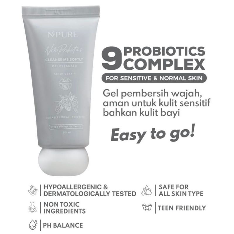 Noni Probiotic NPURE "CLEANS ME SOFTLY" GEL CLEANSER 50ml | Shopee ...