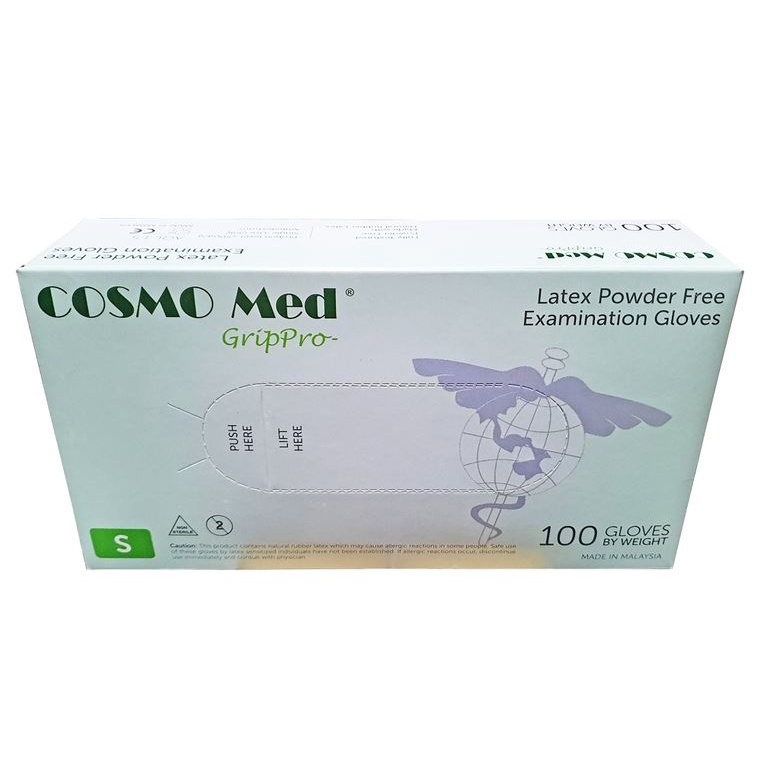Cosmo Med Latex Powder-free Examination Gloves 100s/Box | Shopee Singapore