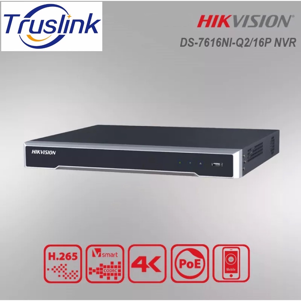 Original Hikvision 16CH NVR - DS-7616NI-Q2/16P 16 Channel Network Video Recorder CCTV Embedded ...