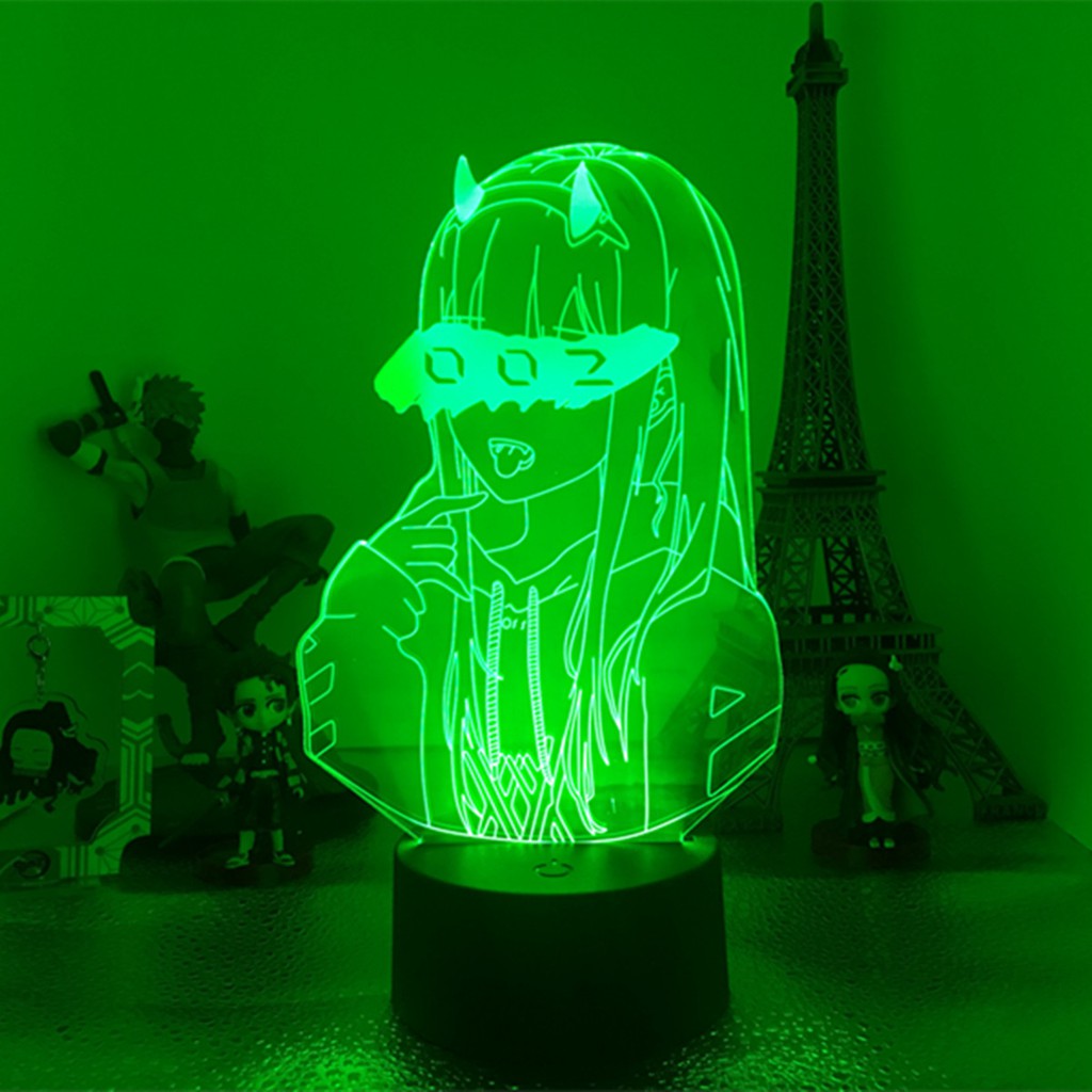 Led Night Light Zero Two Figure Table 3d Lamp For Bed Room Decor Anime ...