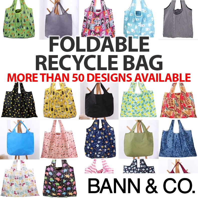 Foldable Shopping / Tote / Eco / Recycle Bag (Reusable) | Shopee Singapore