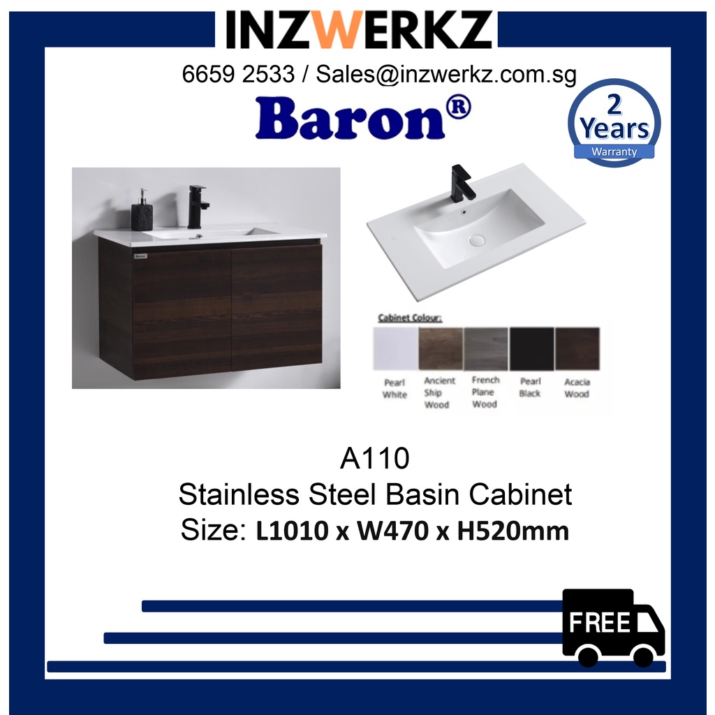 Baron A110 Stainless Steel Basin Cabinet | Shopee Singapore