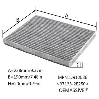 Car Cabin Air Filter 97133-2E250 For Hyundai Tucson JM ix35 LM Kia ...