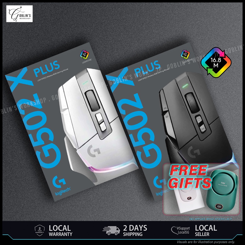 Logitech G502 X PLUS LIGHTSPEED Wireless RGB Gaming Mouse - LIGHTFORCE hybrid switches/ HERO 25K ...