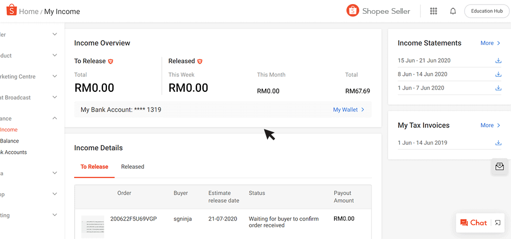 Checking Income Statements | Shopee MY Seller Education Hub
