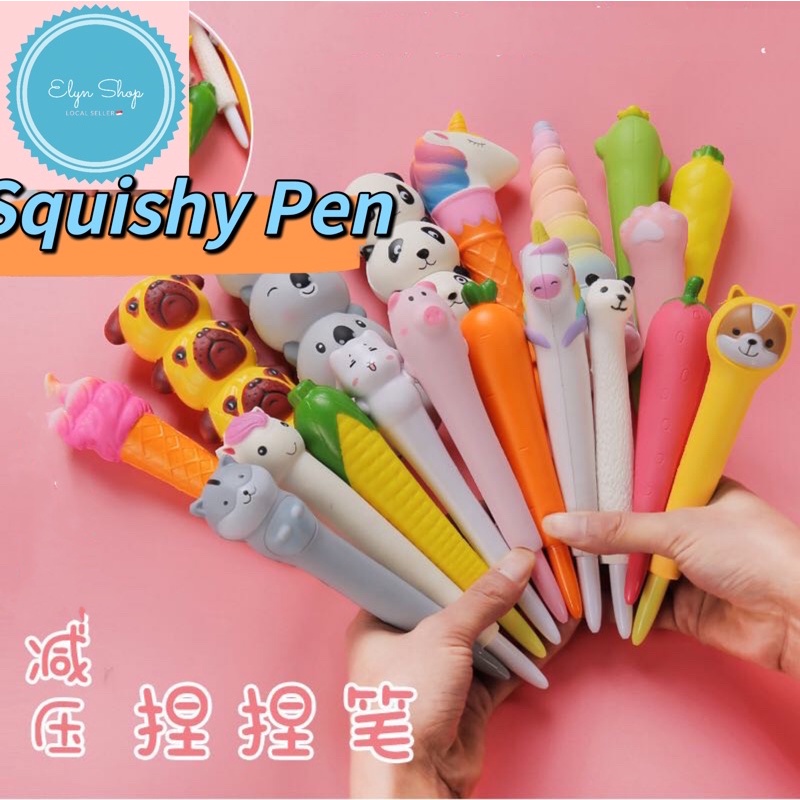 【Ready Stock inSG】Cute Cartoon Soft Gel Pen Squishy Pen 0.5mm减压笔 ...
