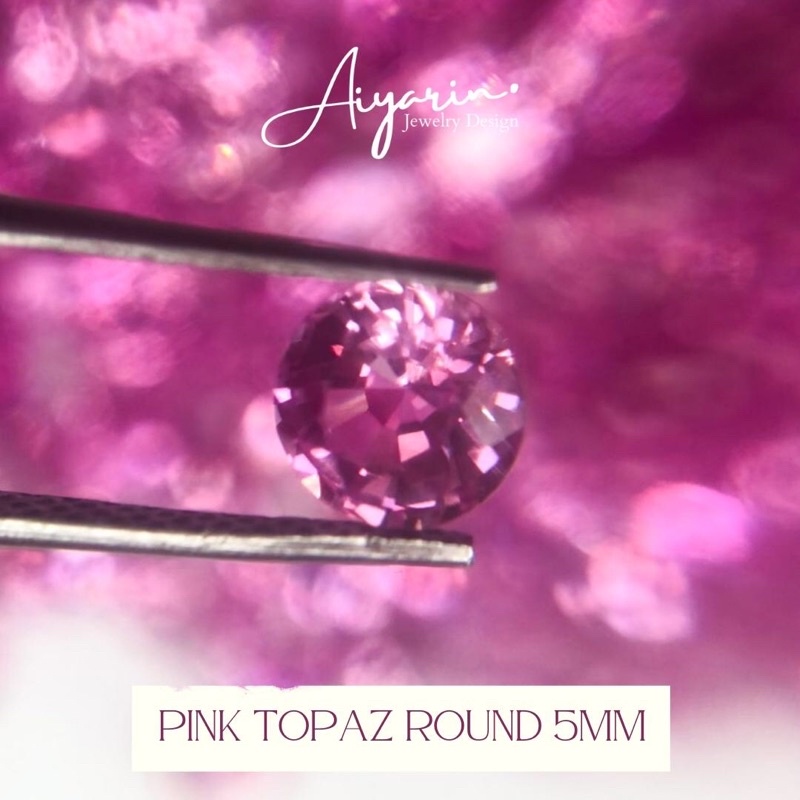 Pink Topaz Real Gemstone Topas "Gems Of Love Good Luck" Round Shape ...