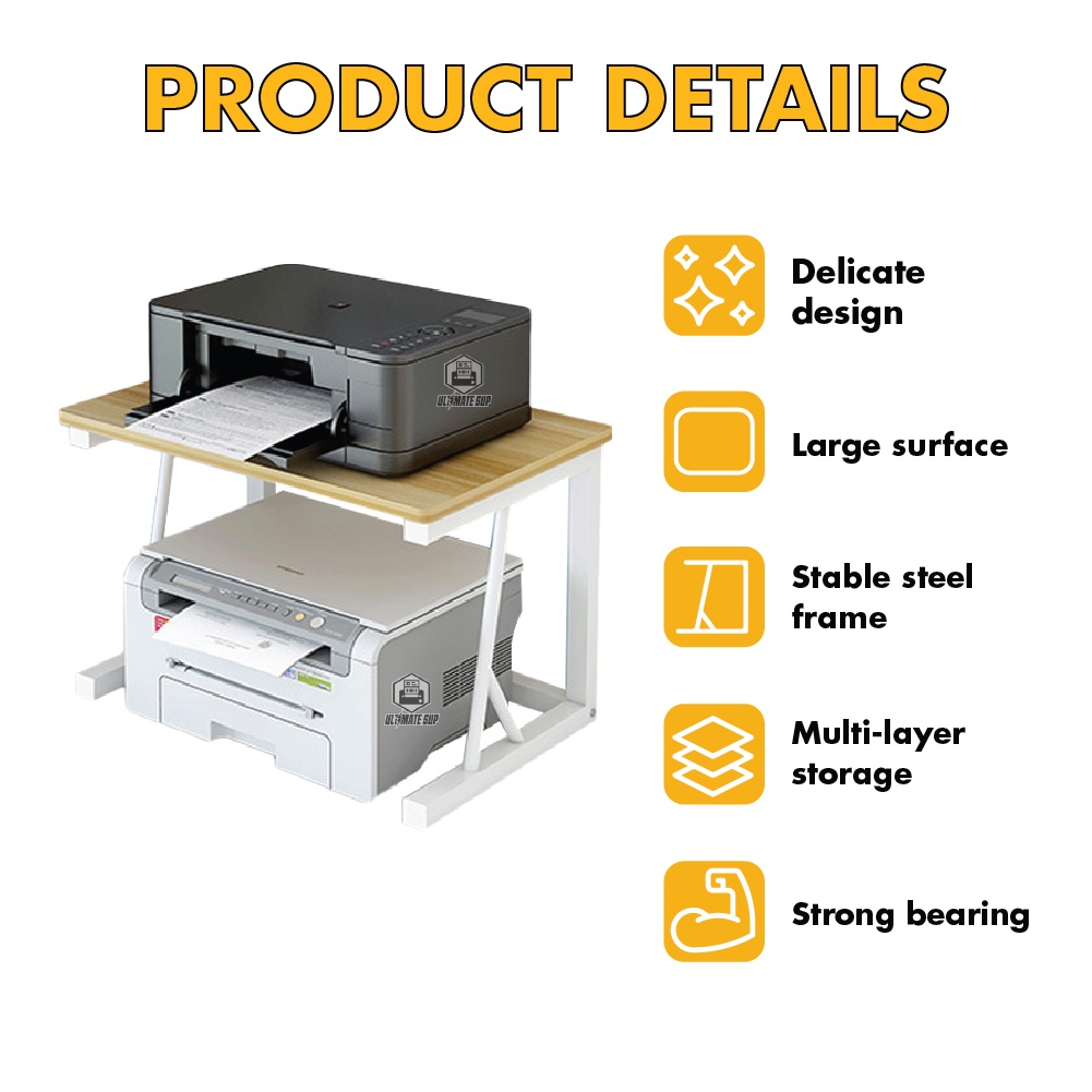 Ultimate Supply Printer Rack, Iron Rack With Double Layer Storage ...