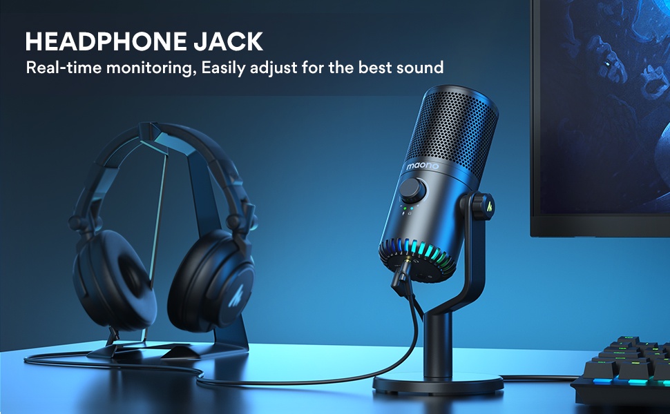 Maono DM30 USB Microphone RGB Gaming Microphone Computer Mic USB Gaming ...