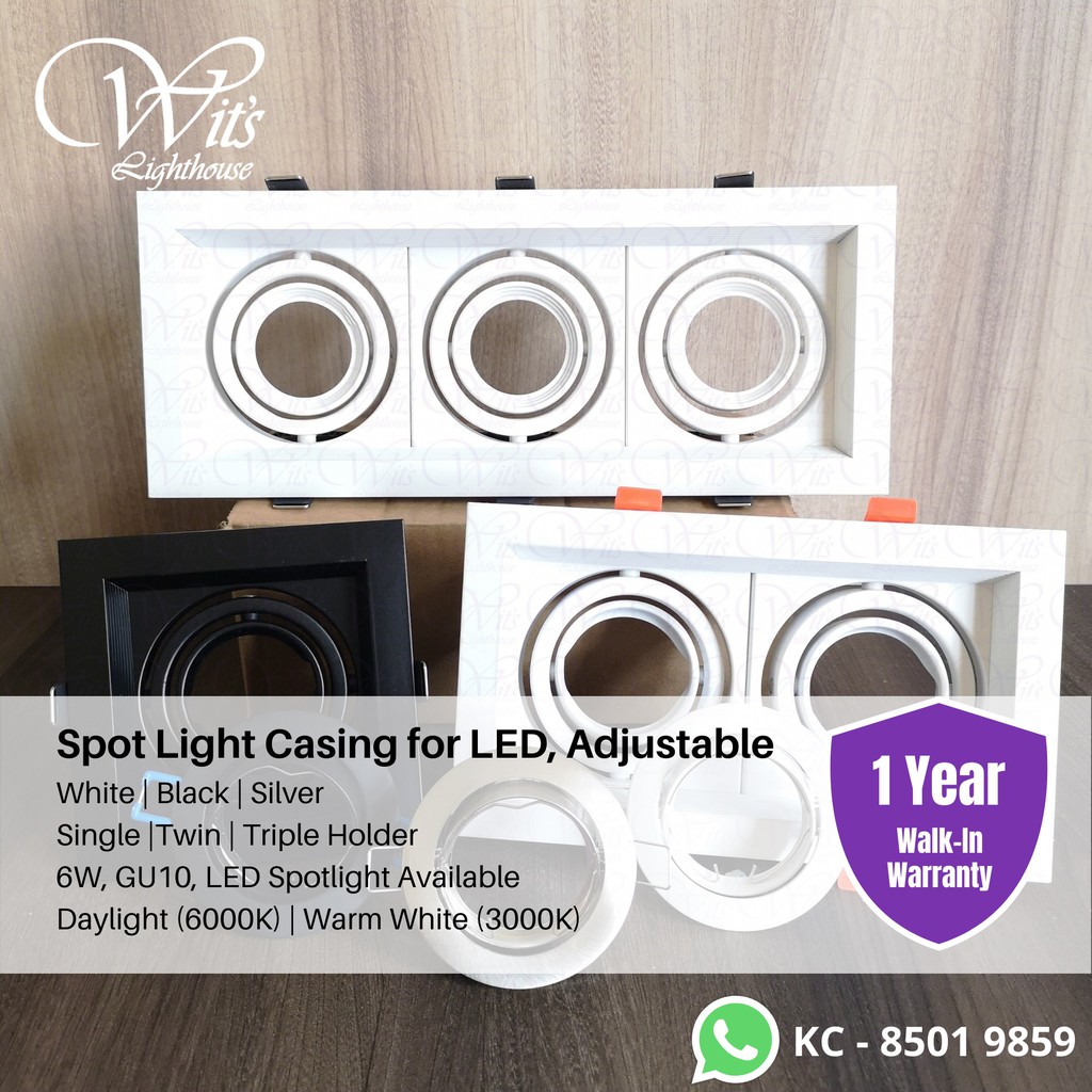 Solid Aluminium Spot Light GU10 Downlight Casing Fixture LED Down Light ...