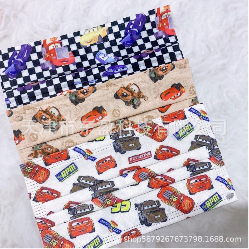 Adults Kid Masks 50pcs 3-Layer Cartoon Disposable-mask Cute Masks Anime ...