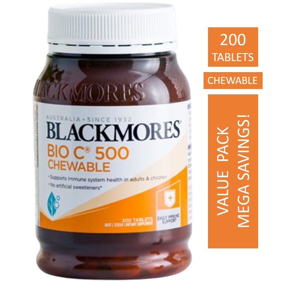 Blackmores Bio C 500 Chewable 200 Tablets (Expiry: Oct 2023) | Shopee ...
