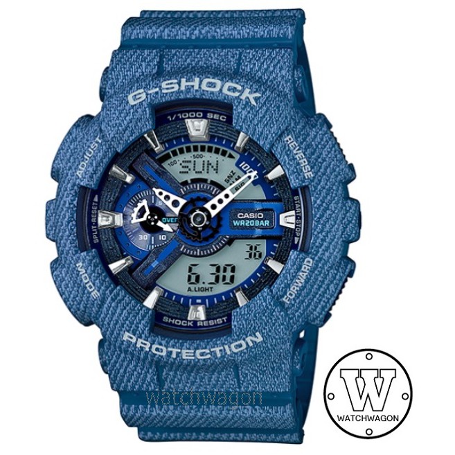 Casio G-Shock GA-110DC-2A Denim Series Blue Resin Band Analog Digital ...