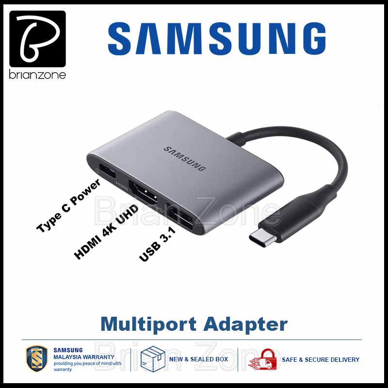 Official Samsung 3 In 1 Multiport Adapter (HDMI 4K , USB Type C , USB 3 ...