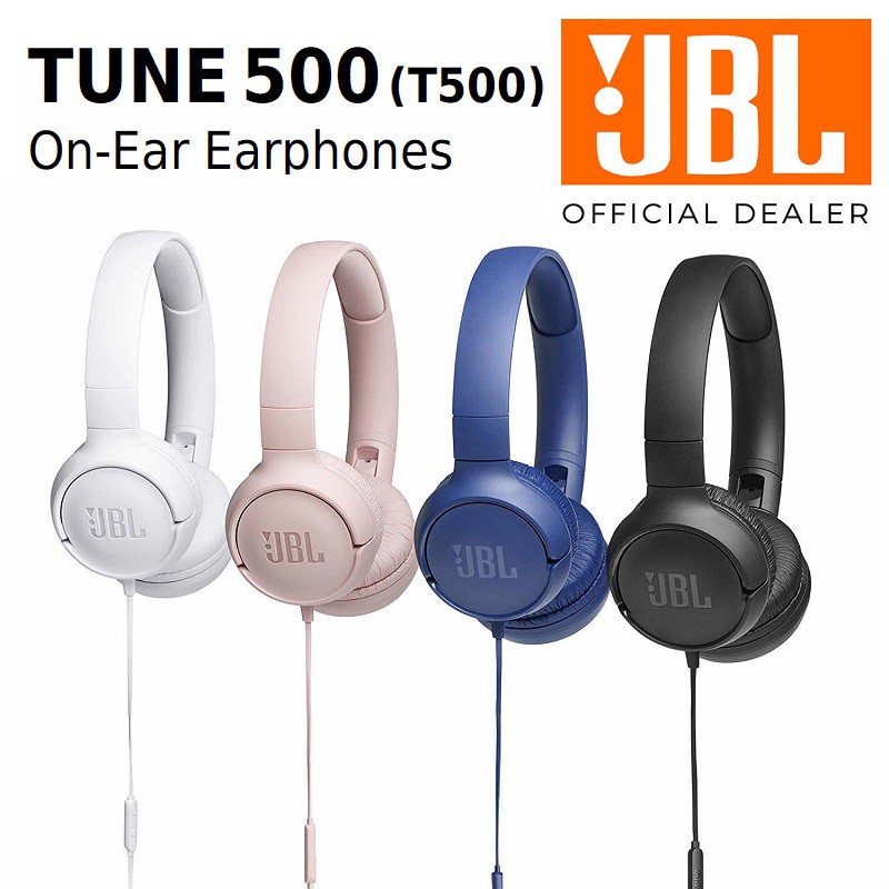 JBL TUNE 500 (T500) Pure Bass On-Ear Headphone with Microphone | Shopee ...