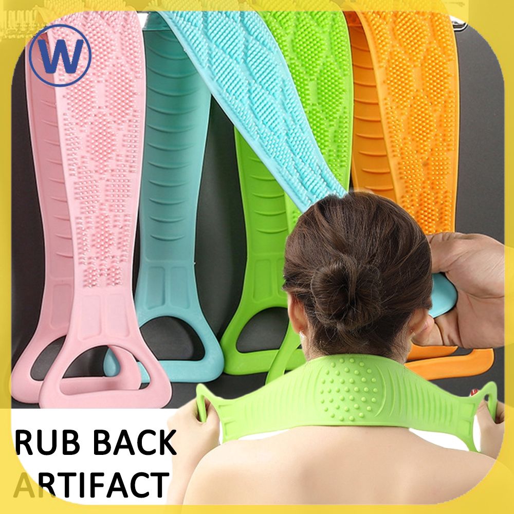 Ready Silicone Gel Scrub Bath Brush Strip Massage Back Rubs Bathing